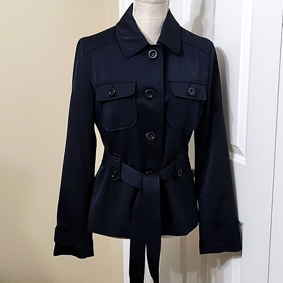 Apostrophe | Other | Apostrophe Navy Blue Belted Suit Jacket Sz 6 In ...